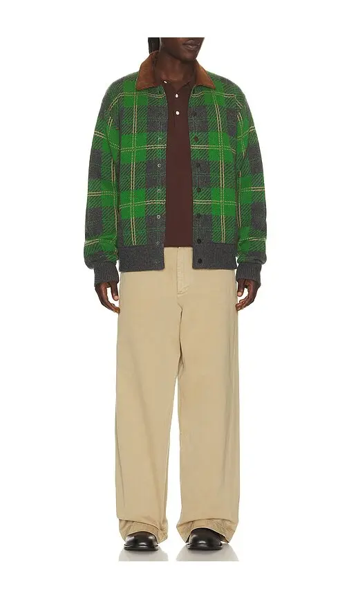 Guest In Residence Tartan Bomber In Green