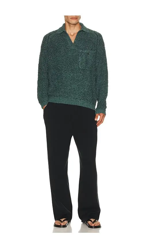 ISA BOULDER Gentle Polo Sweater In Grey