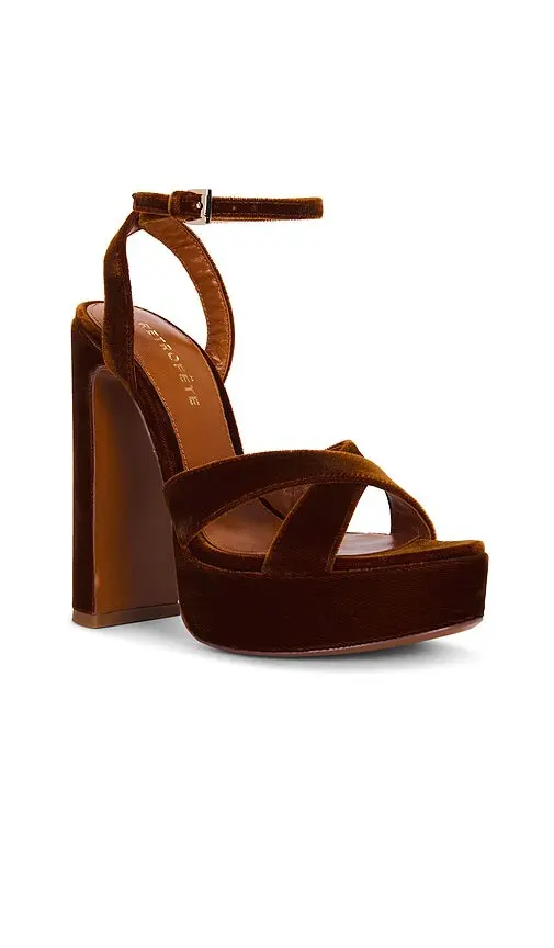 Retrofete Melodia Platform Sandal In Brown