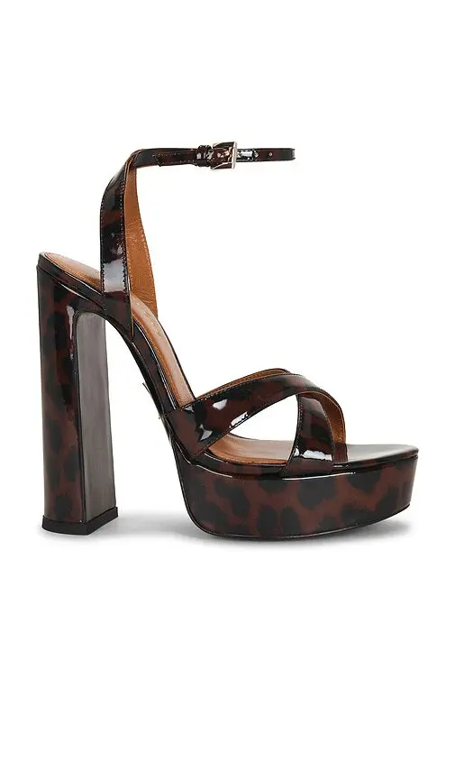 Retrofete Melodia Platform Sandal In Brown - Leopard