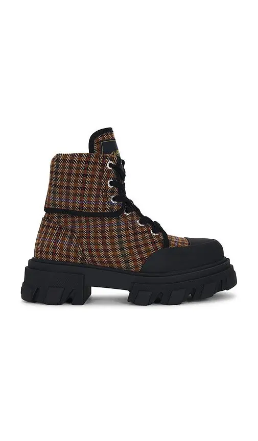 GANNI Cleated Canvas Wool Boot