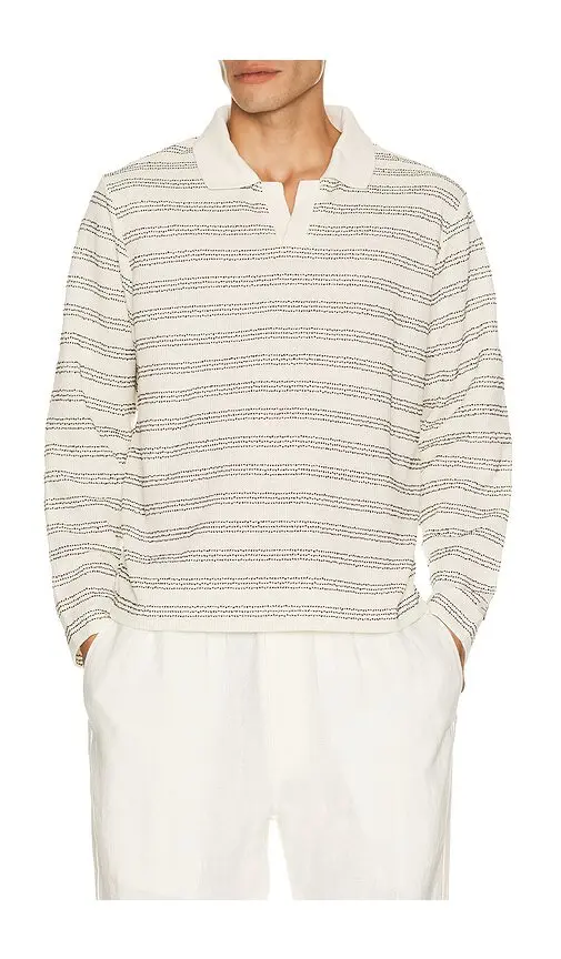 PERCIVAL Laurent Long Sleeve Regular Polo In Cream