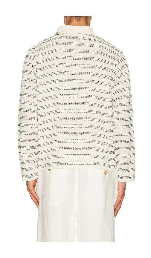 PERCIVAL Laurent Long Sleeve Regular Polo In Cream