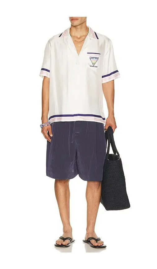 Casablanca Cuban Collar Short Sleeve Shirt