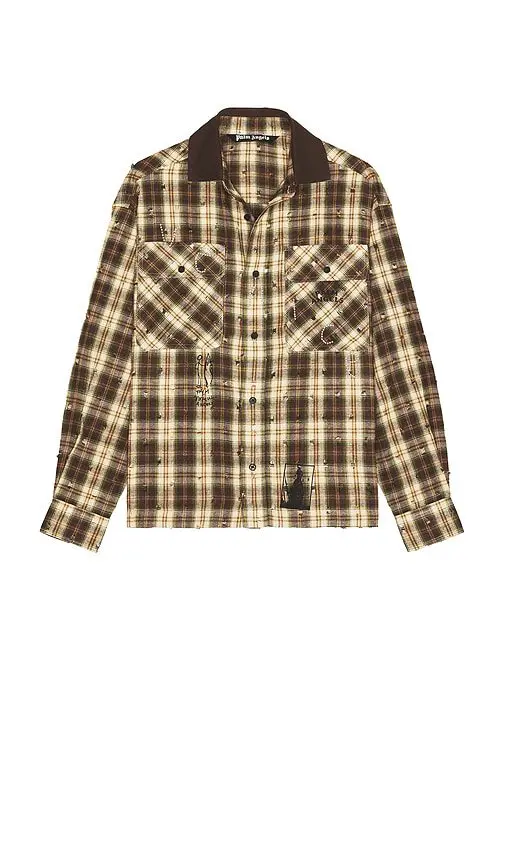 Palm Angels Surfer Dream Check Loose Shirt In Multi