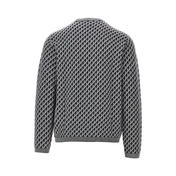 Emporio Armani Jacquard Wool Crewneck Sweater An