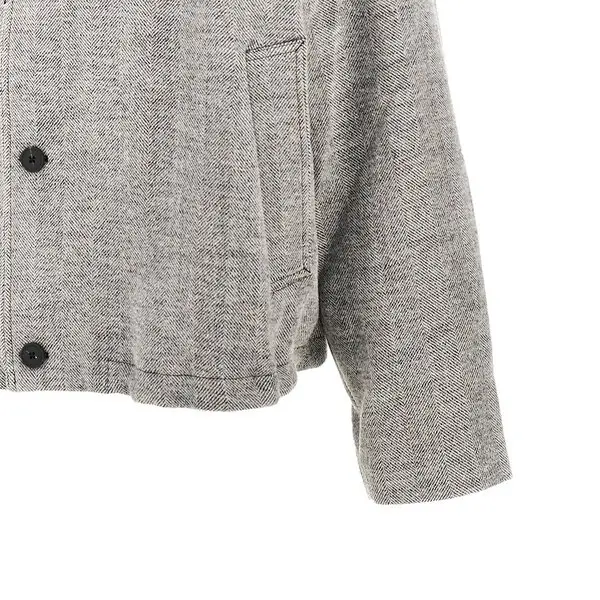Studio Nicholson Giacca 'howth' In Lana Con Colletto In Pelle An