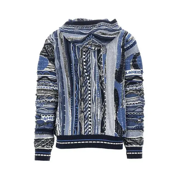 LANEUS Felpa In Maglia Jacquard Con Cappuccio