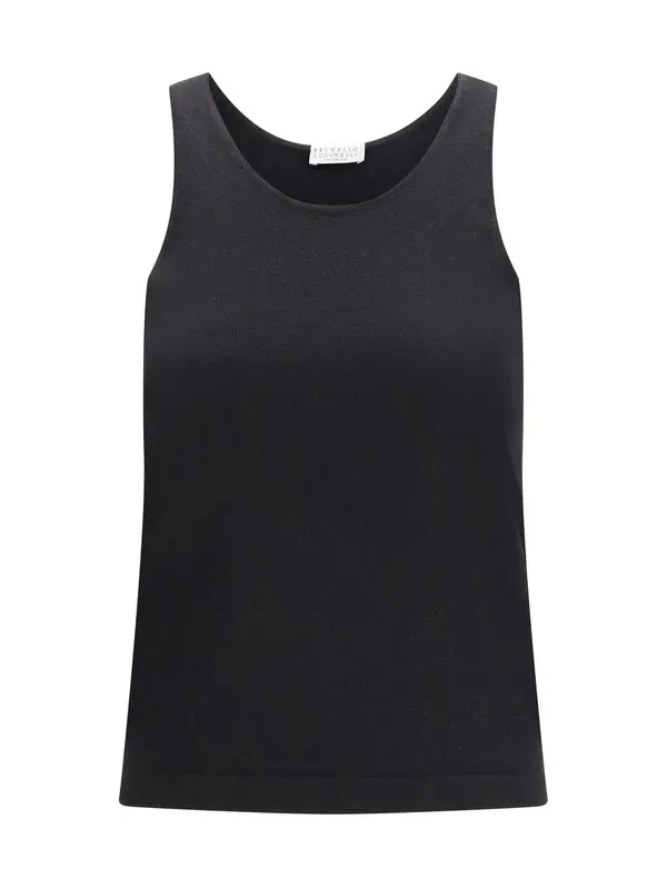 Brunello Cucinelli Sparkling Knit Tank Top - Black