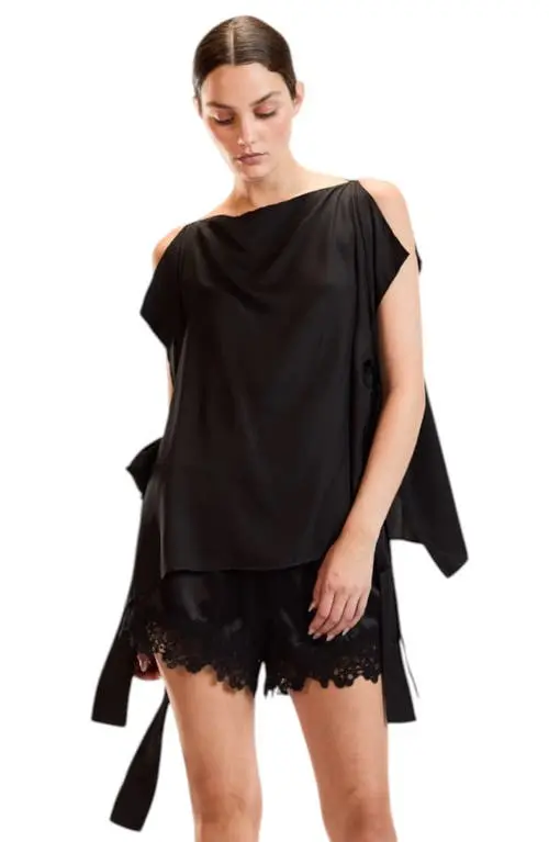 Cynthia Rowley Windswept Tie Top - Black