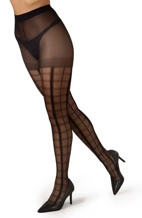 MEMOI Plaid Sheer Tights