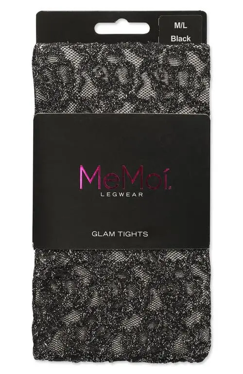 MEMOI Flowertive Glam Metallic Tights