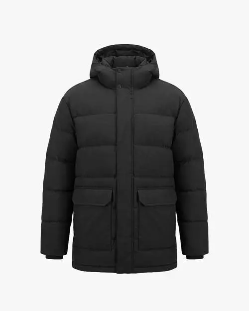 QUARTZ CO. Alexander | Hooded Recycled Down Winter Jacket - Black