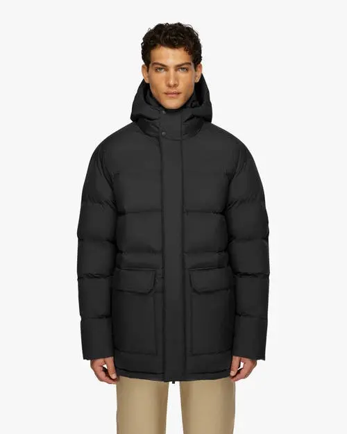 QUARTZ CO. Alexander | Hooded Recycled Down Winter Jacket - Black