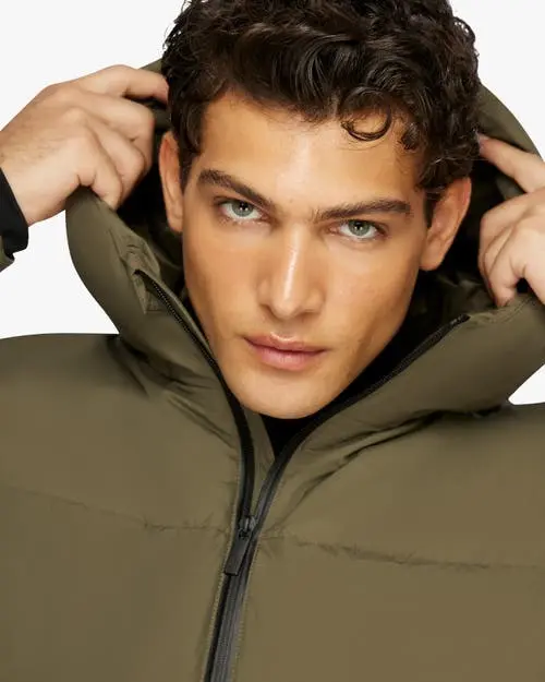 QUARTZ CO. Dawson | Hooded Recycled Down Winter Jacket - Sage