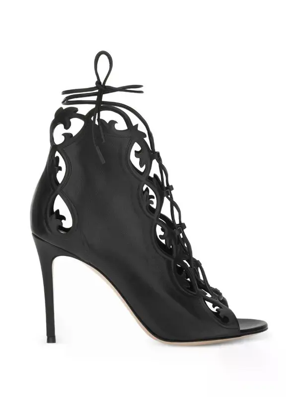GIANVITO ROSSI Laser-cut Lace-up Ankle Boots