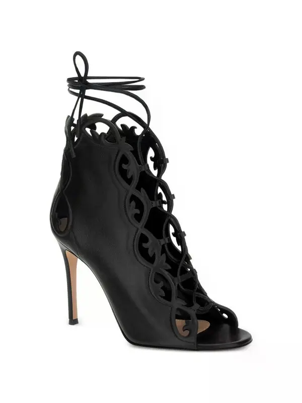 GIANVITO ROSSI Laser-cut Lace-up Ankle Boots