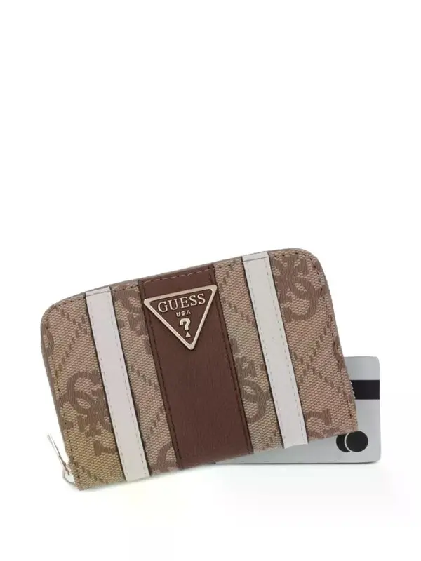 Guess Laurel Logo-print Striped Wallet