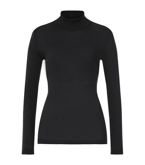 Hanro Wool-silk Funnel-neck Top