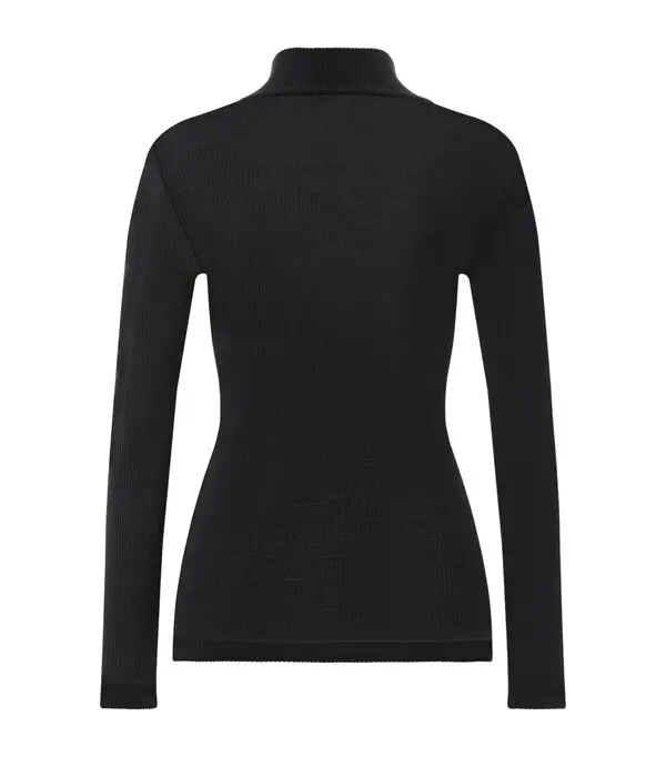 Hanro Wool-silk Funnel-neck Top
