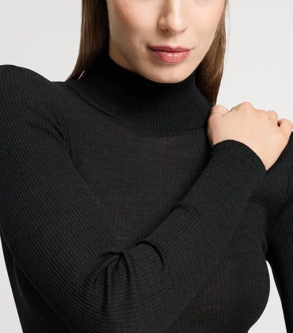 Hanro Wool-silk Funnel-neck Top