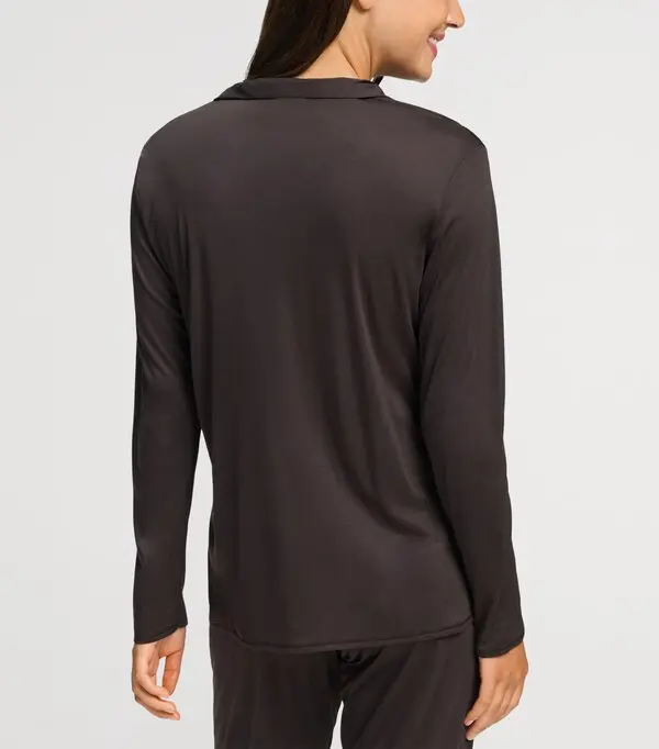Hanro Modal-silk Grand Central Pyjama Shirt - Brown