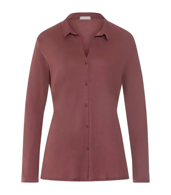 Hanro Modal-silk Grand Central Pyjama Shirt - Red