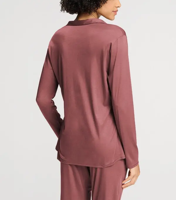 Hanro Modal-silk Grand Central Pyjama Shirt - Red