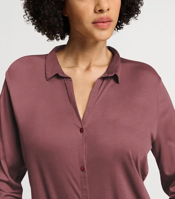 Hanro Modal-silk Grand Central Pyjama Shirt - Red