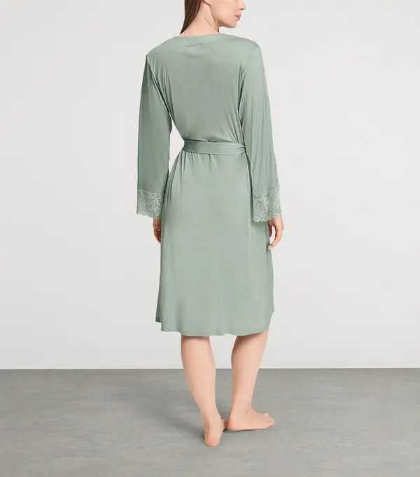 Hanro Modal Lace-trim Robe