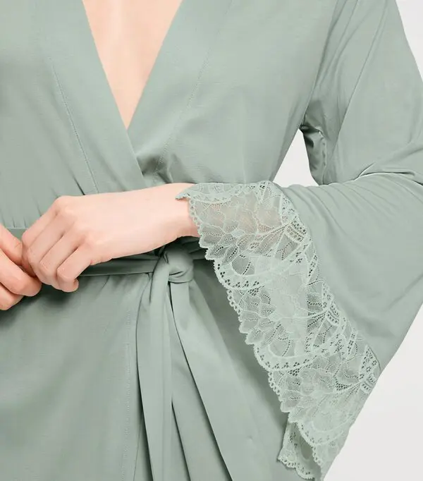 Hanro Modal Lace-trim Robe
