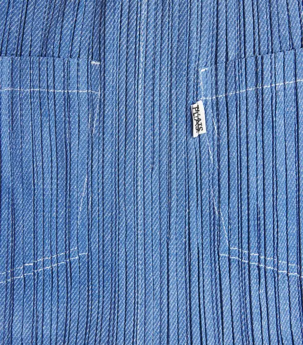 Issey Miyake Cotton Denim Midi Skirt