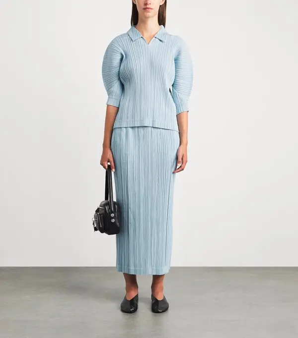 Issey Miyake Cotton Denim Collared Top