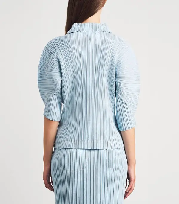 Issey Miyake Cotton Denim Collared Top