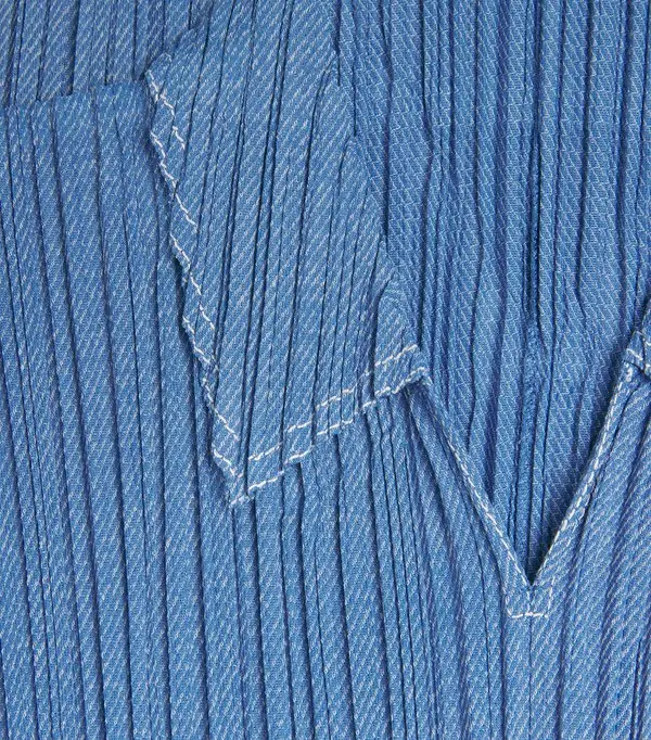 Issey Miyake Cotton Denim Collared Top
