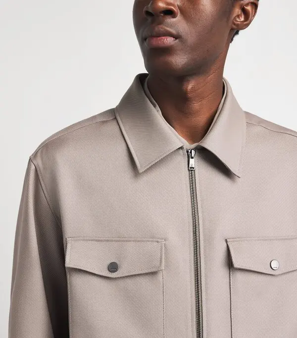 BOSS Twill Carper Zip-up Overshirt