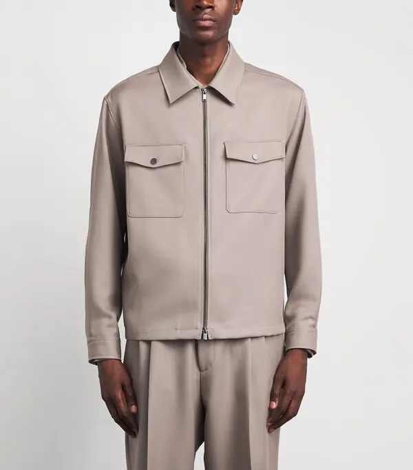 BOSS Twill Carper Zip-up Overshirt