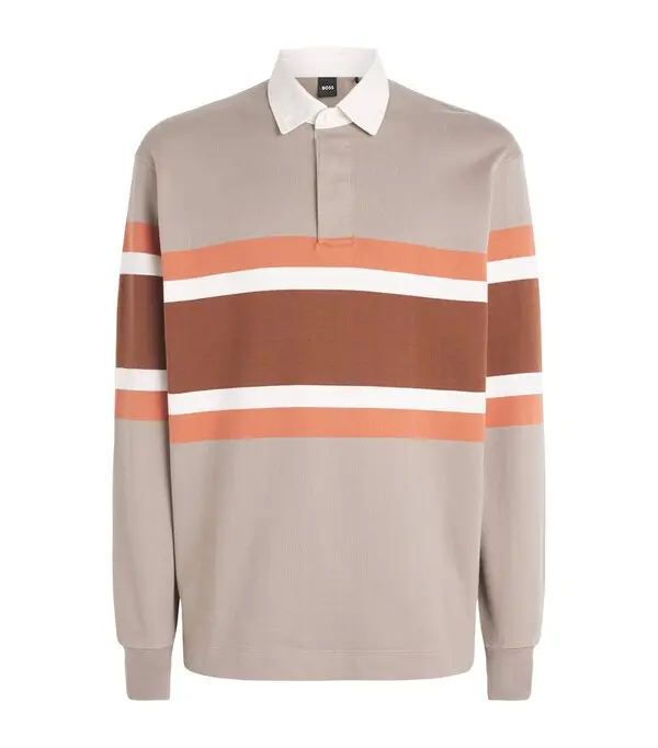 BOSS Cotton Stripe Timeless Polo Sweater