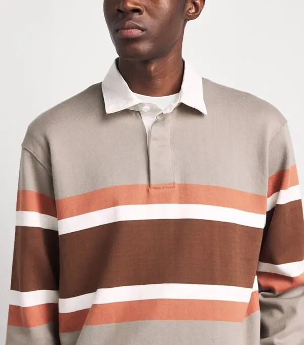 BOSS Cotton Stripe Timeless Polo Sweater