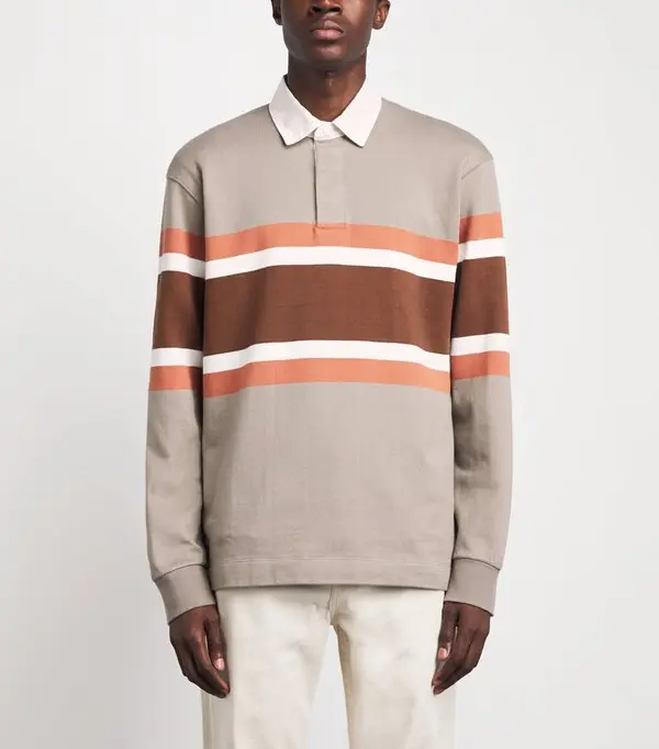BOSS Cotton Stripe Timeless Polo Sweater