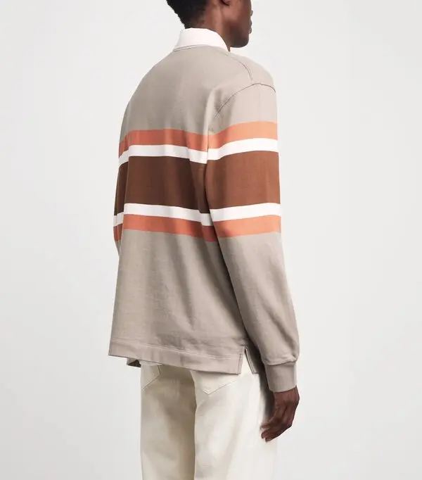 BOSS Cotton Stripe Timeless Polo Sweater