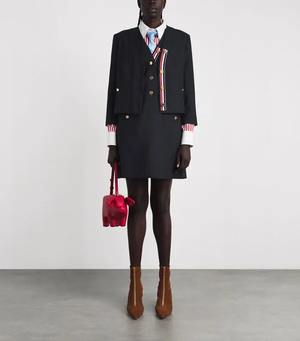 Thom Browne Virgin Wool Cardigan Mini Dress