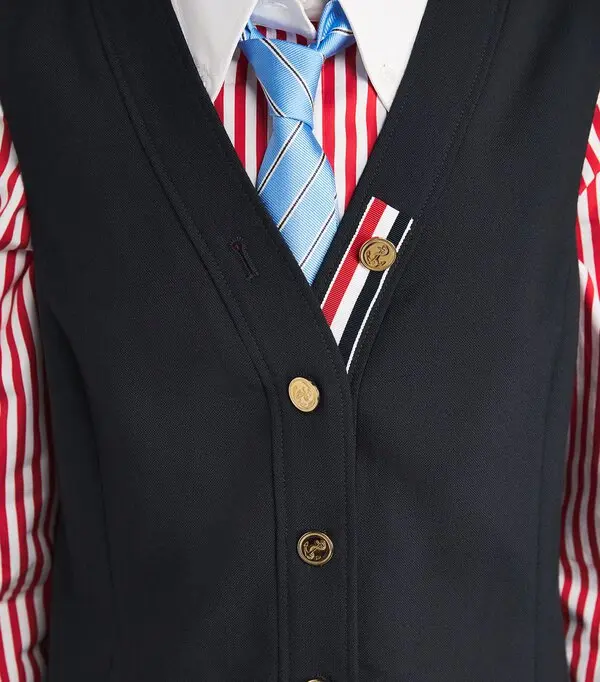 Thom Browne Virgin Wool Cardigan Mini Dress