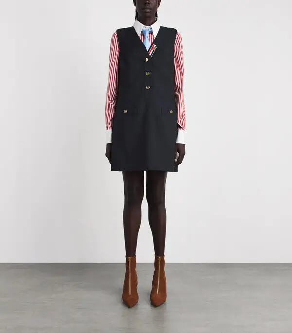 Thom Browne Virgin Wool Cardigan Mini Dress