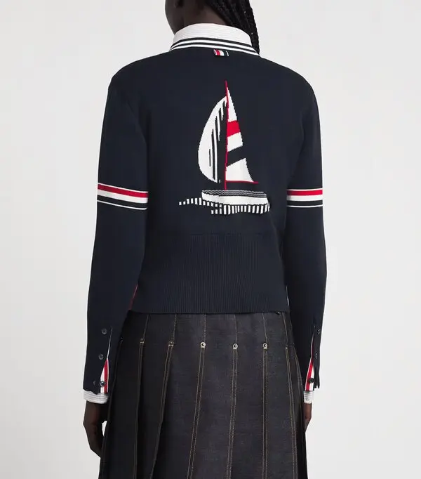 Thom Browne Cotton Sailboat Cardigan