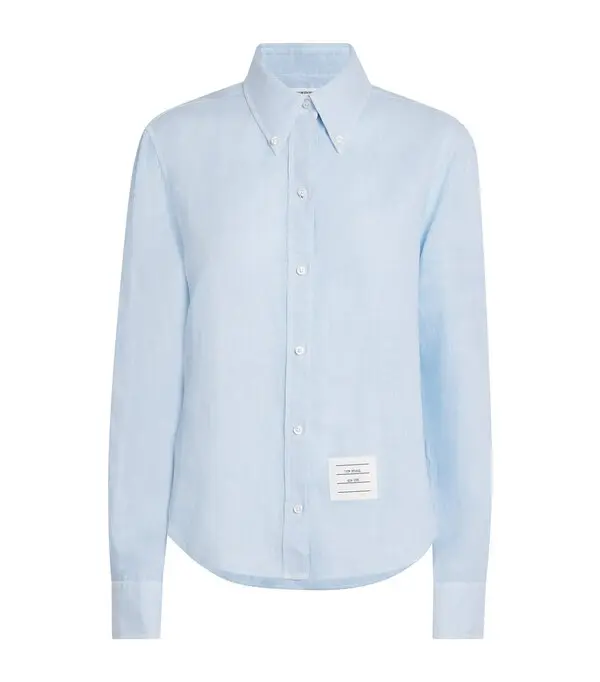 Thom Browne Linen 4-bar Shirt - Blue