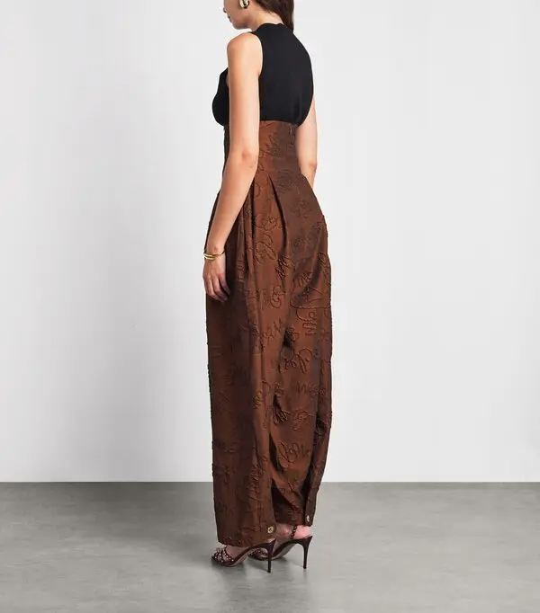 CHRISTIE BROWN Appliqué High-waisted Tapered Trousers