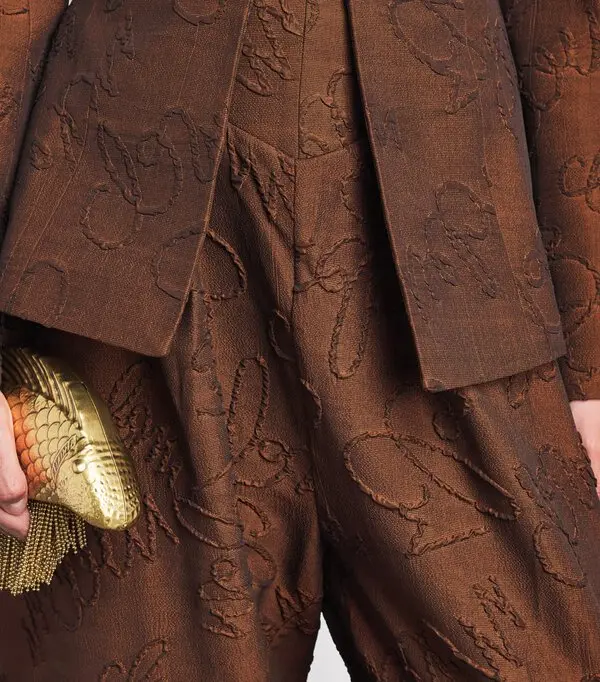 CHRISTIE BROWN Appliqué High-waisted Tapered Trousers