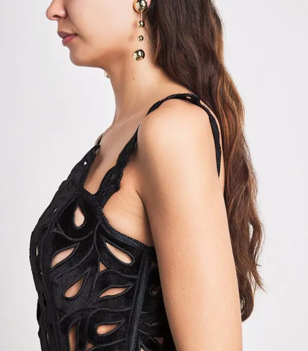 CHRISTIE BROWN Embroidered Cut-out Midi Dress