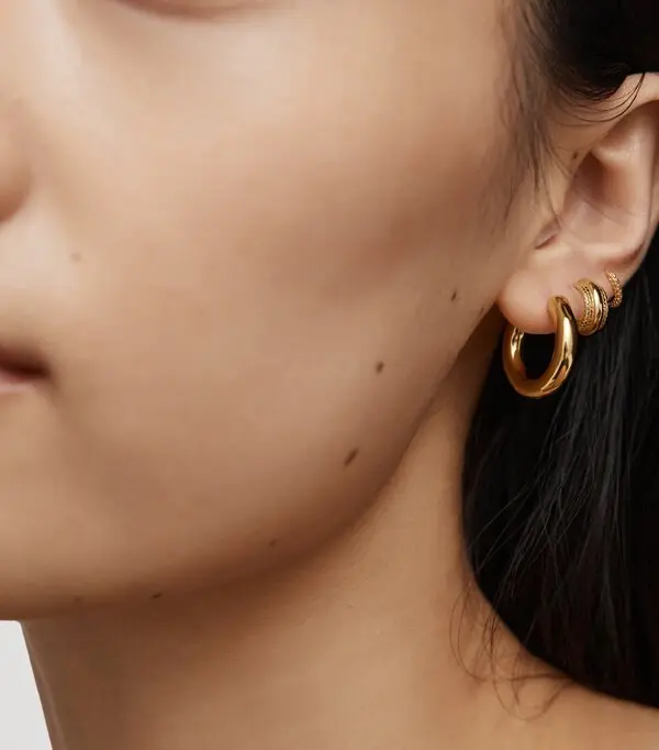 Monica Vinader Mini Vermeil Heirloom Huggie Earrings